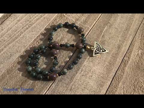 Trinity Knot Celtic Prayer Beads Anglican Rosary Jasper - Unspoken Elements